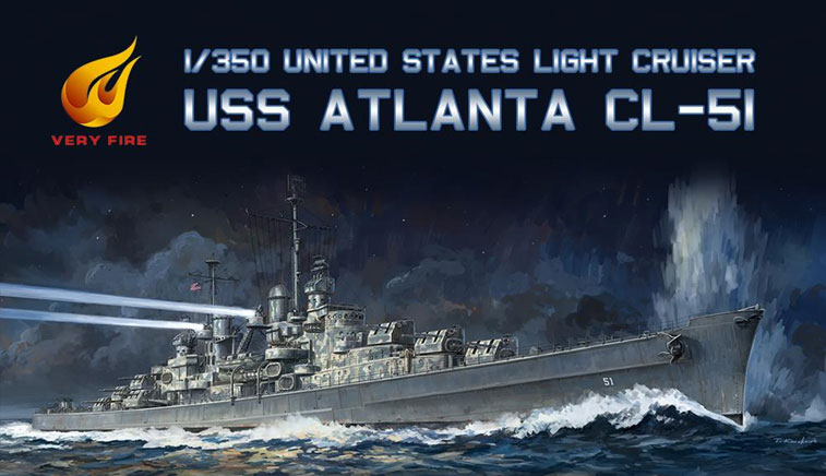 1/350 米海軍軽巡洋艦 USS アトランタ CL-51 (デラックス版)【VFM350922DX:4580702150624】